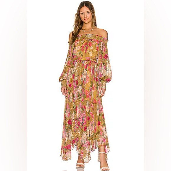 Rococo Sand | Dresses | Nwt Rococo Sand Avar Metallic Floral Long ...